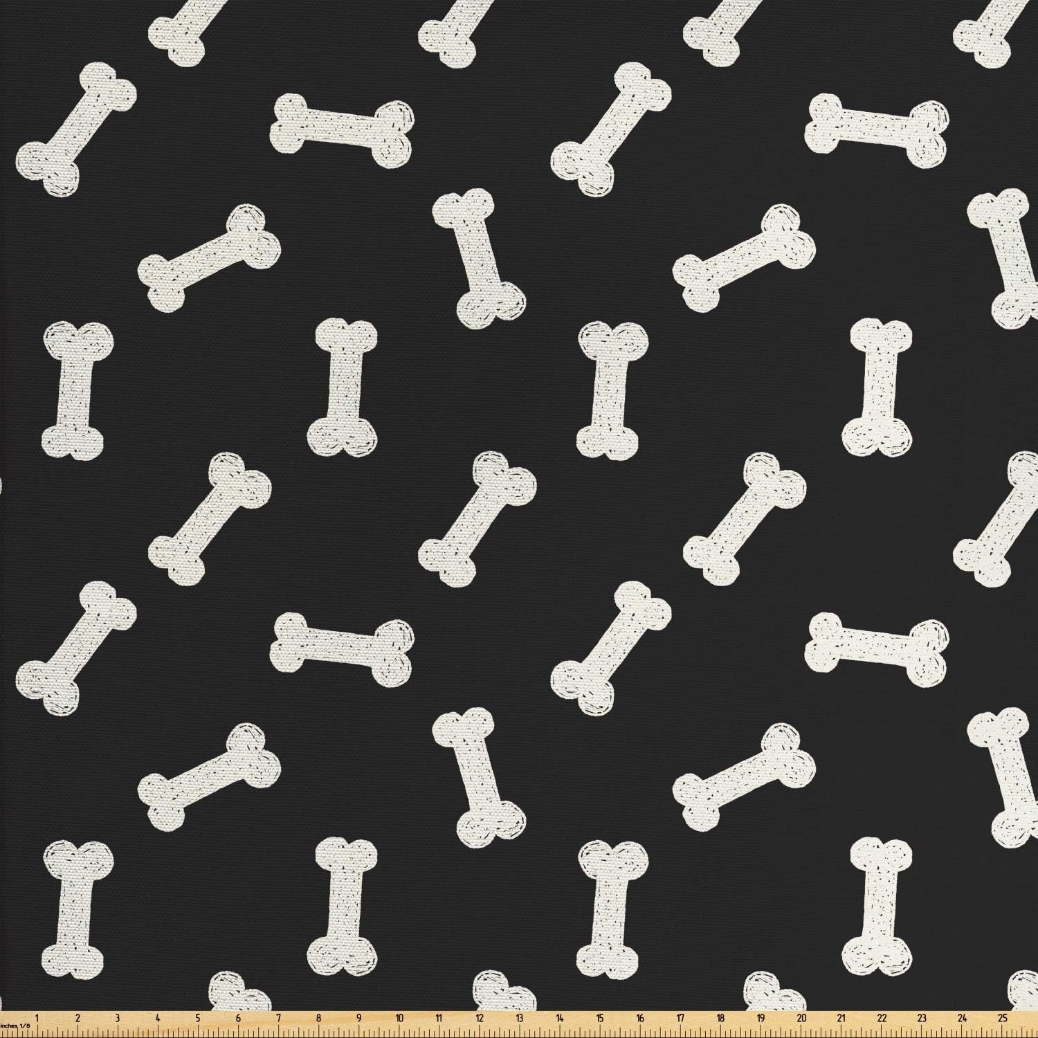 Amazon.com: Lunarable Dog Bone Fabric by The Yard, Simplistic Doodle ...