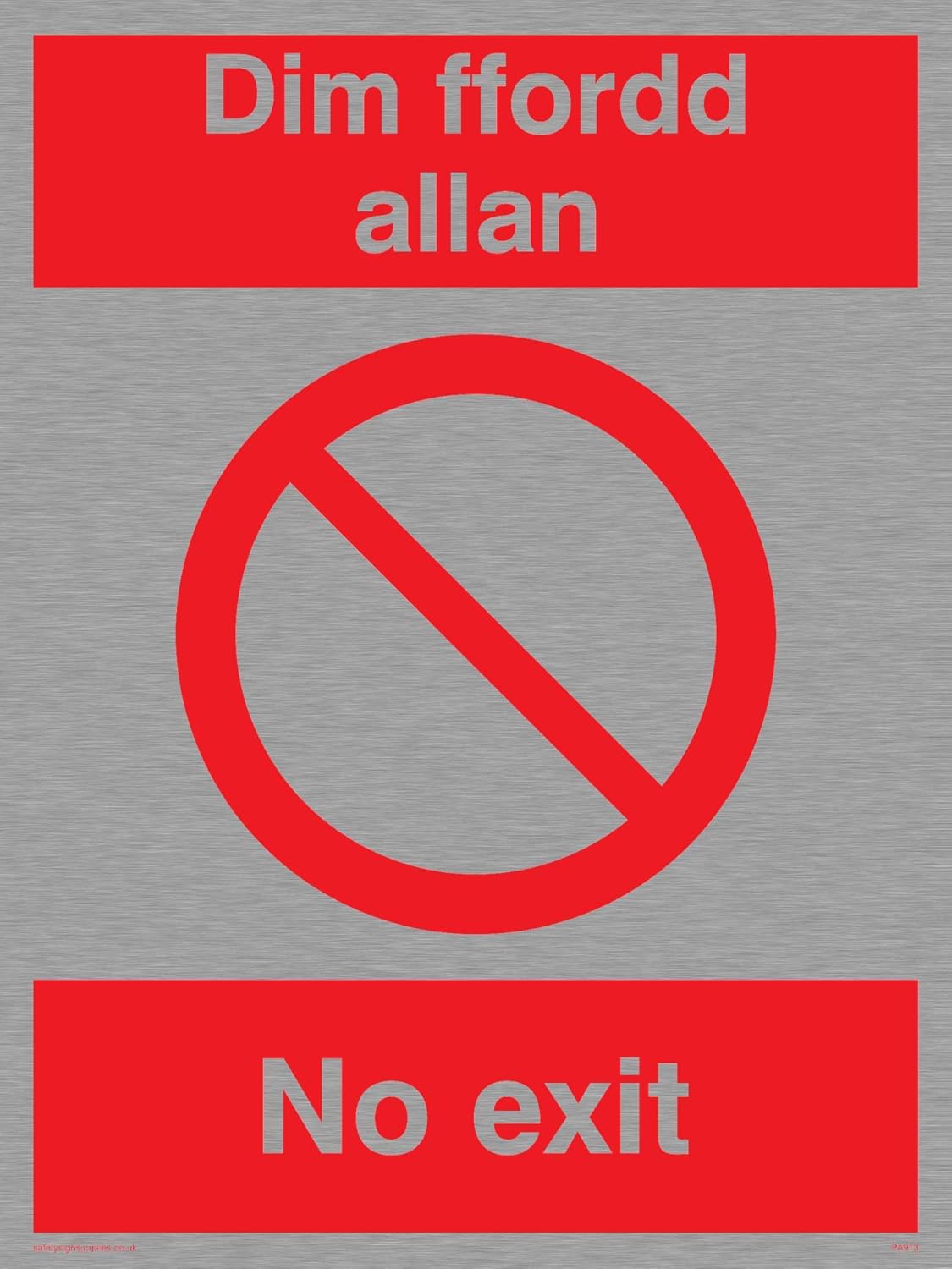 Viking Signs PA913-A5P-MS”Dim Ffordd Allan No Exit” Sign, Marine Grade ...