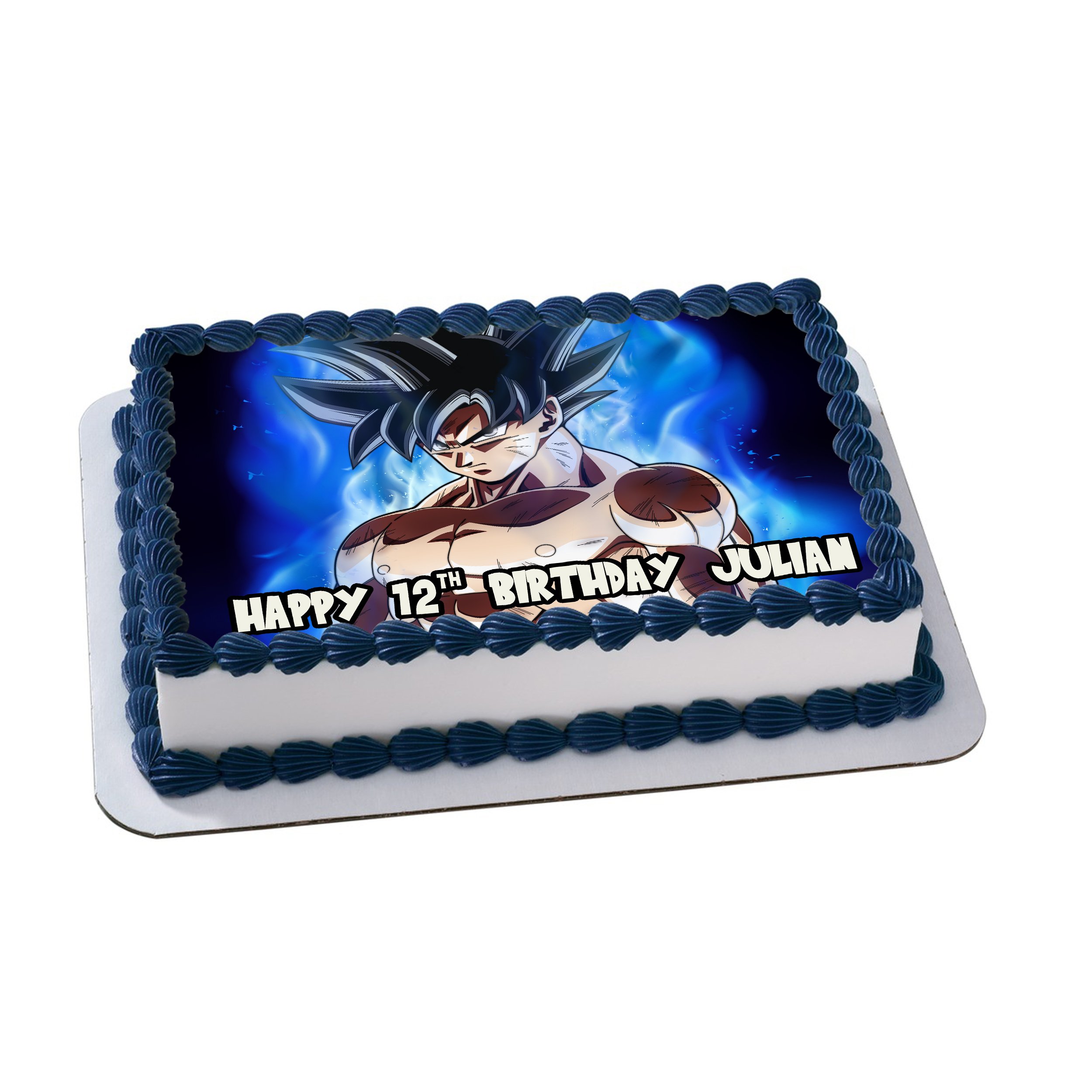 Dragon Ball Super Goku Ultra Instinct Personalized Cake Toppers Icing ...