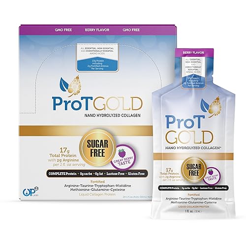 ProT Gold Liquid Collagen Protein Shot, 17g Protein Nano-Hydrolyzed ...