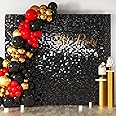 Amazon.com : COKAOBE Black Shimmer Wall Backdrop, 36PCS Square Sequin ...