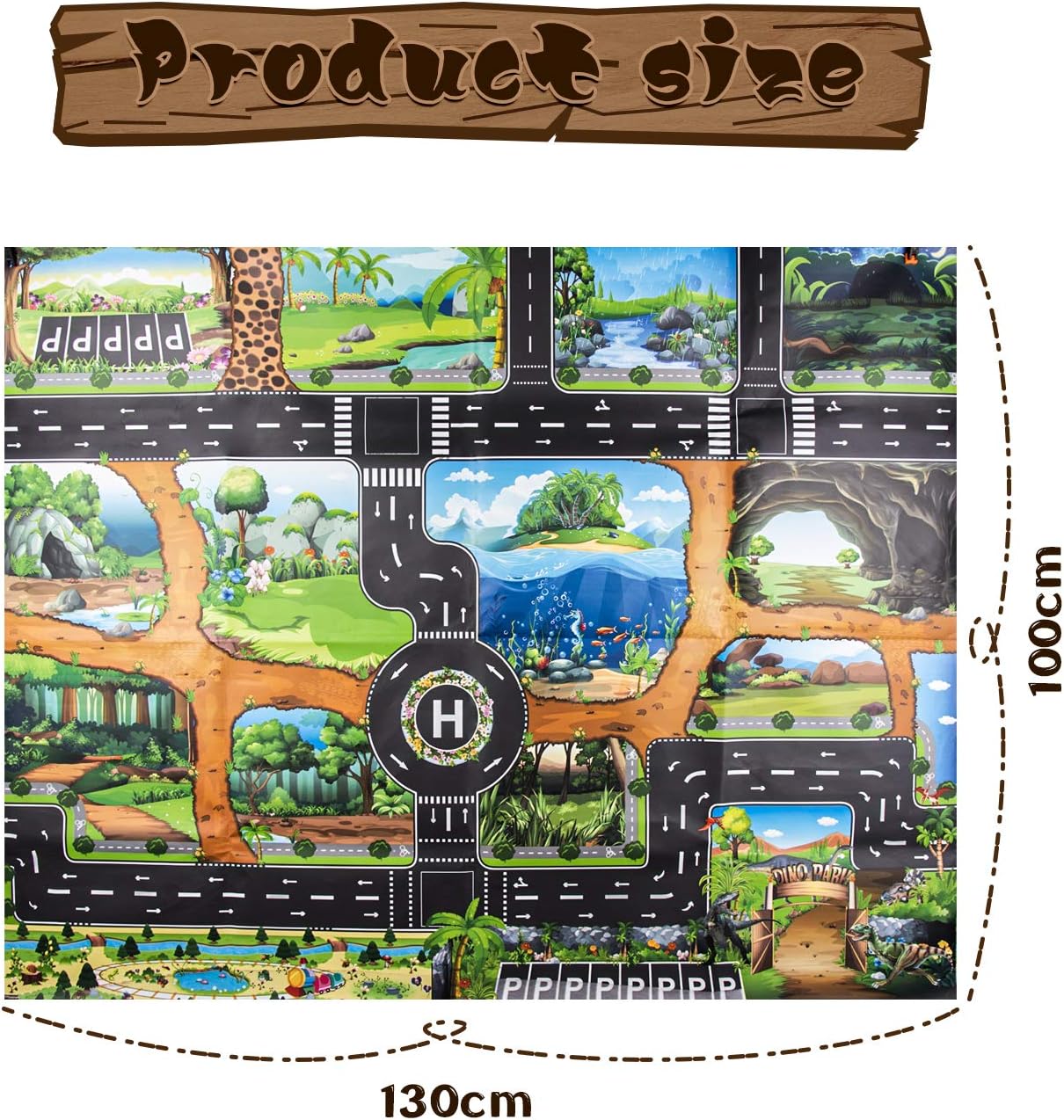 GLCS GLAUCUS Kids Playmat Dinosaur Playset Plastic Play Mat Dino World ...