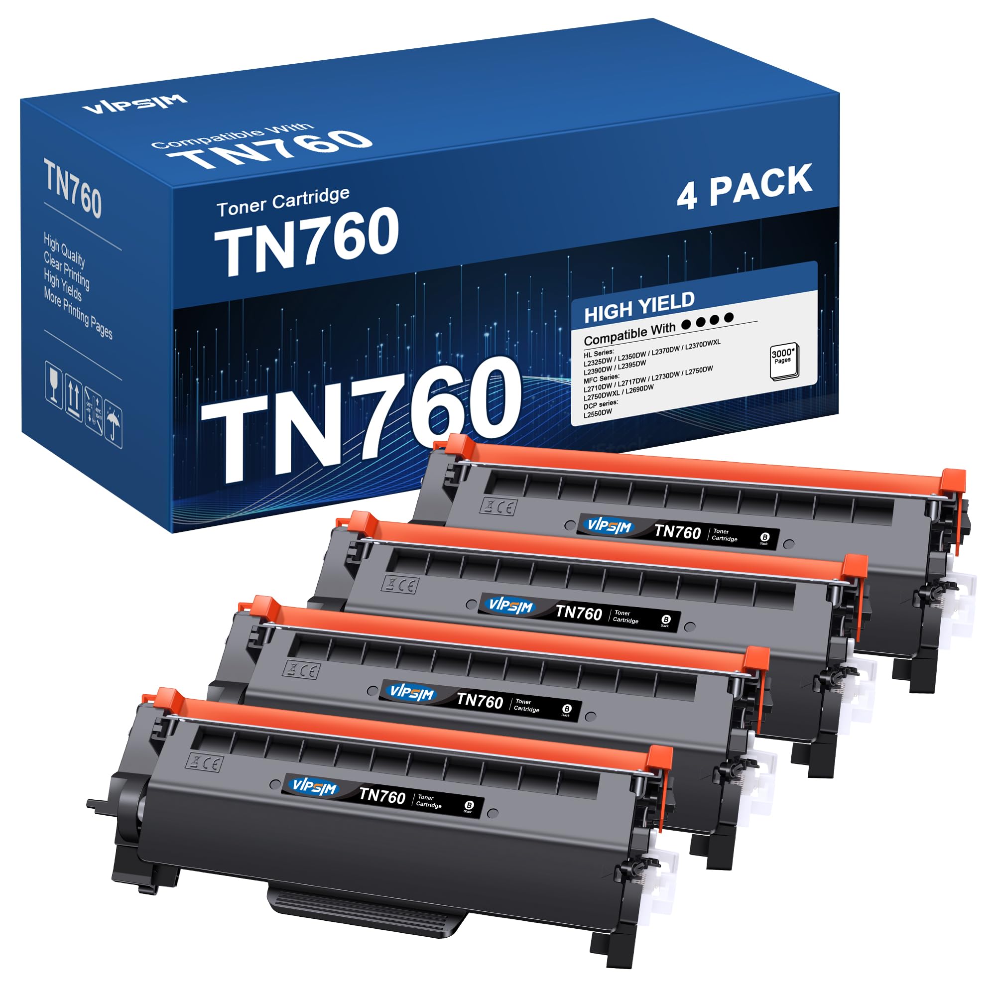 TN760 Toner for Brother Printer Replacement for Brother TN760 TN-760 ...