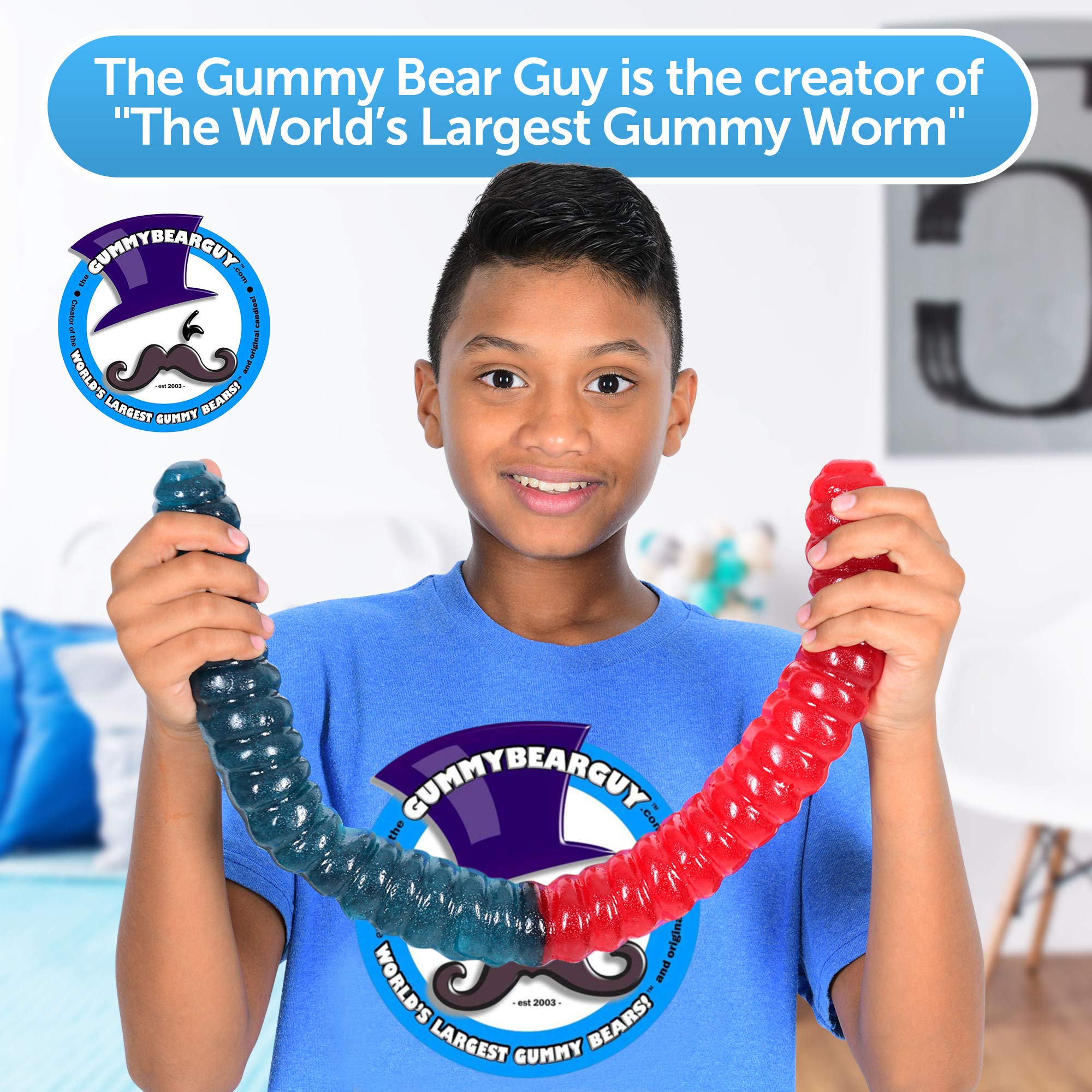 The Original World's Largest Gummy Worm - Cherry/Blue Raspberry ...