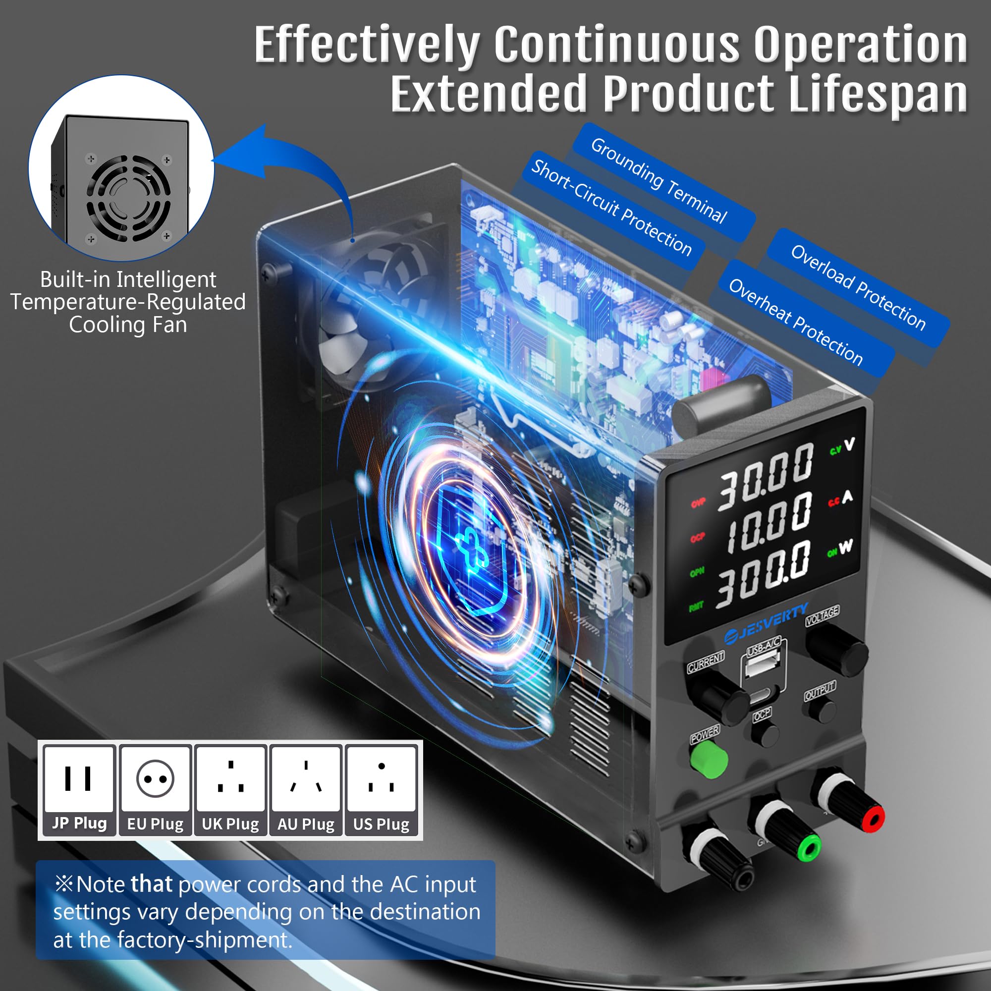 Mua DC Power Supply Variable, 0-30V 0-10A Adjustable Switching DC ...
