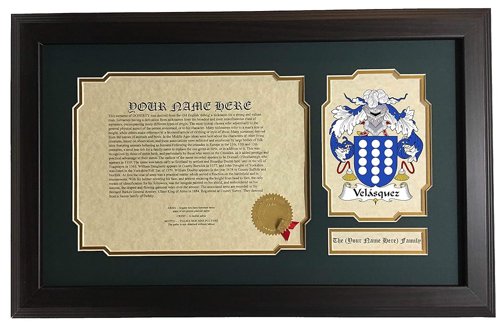 Amazon.com: Velásquez - Coat of Arms and Last Name History, 14x22 ...