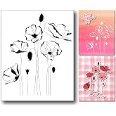 Amazon.com: arriettycraft Flowers Poppy Budding Poppies Stamp Rubber ...