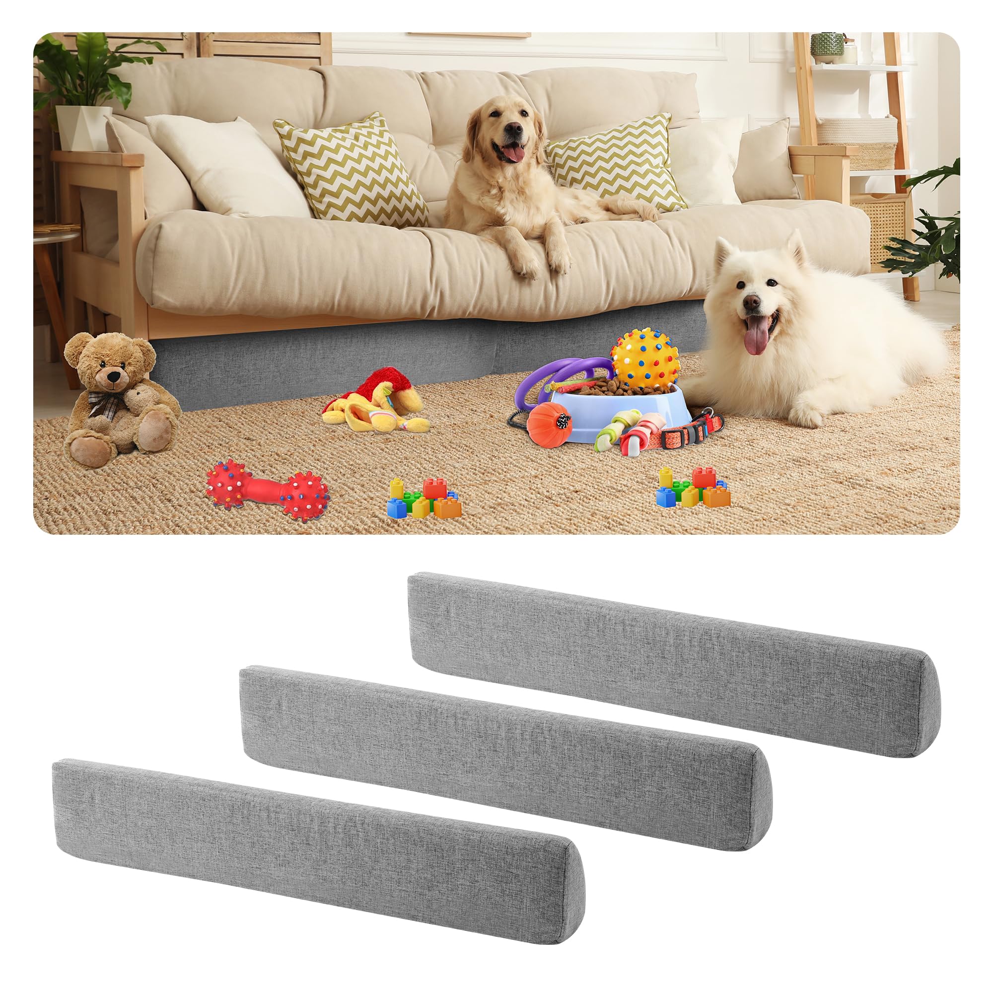 MABOZOO Triangular Toy Blocker for Under Furniture, Under Couch Blocker ...
