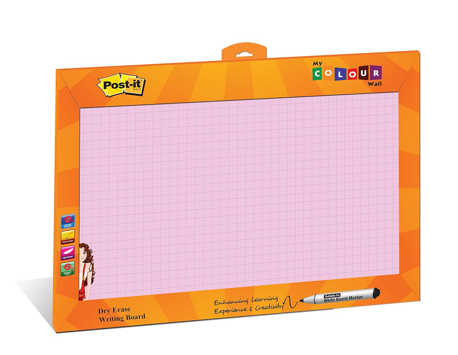 Post-it My Color Wall (Pink) - Printed Whiteboard/Writing Board for ...