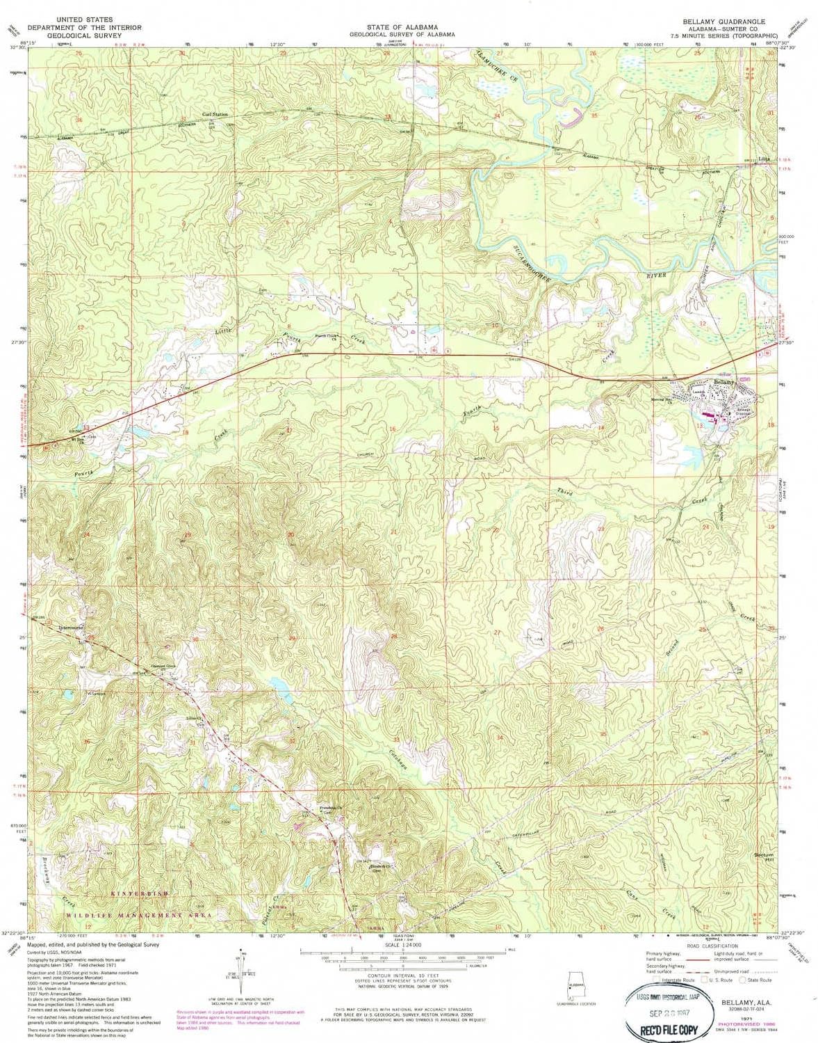 Amazon.com : YellowMaps Bellamy AL topo map, 1:24000 Scale, 7.5 X 7.5 ...