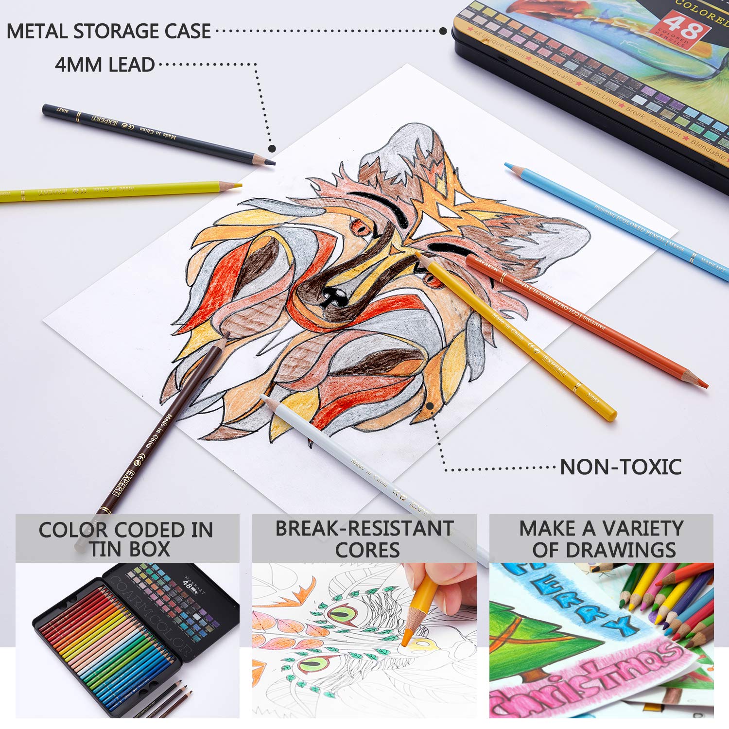 Drawing And Shading Tools MARKART 72-Colored Pencil Set - Soft Core ...