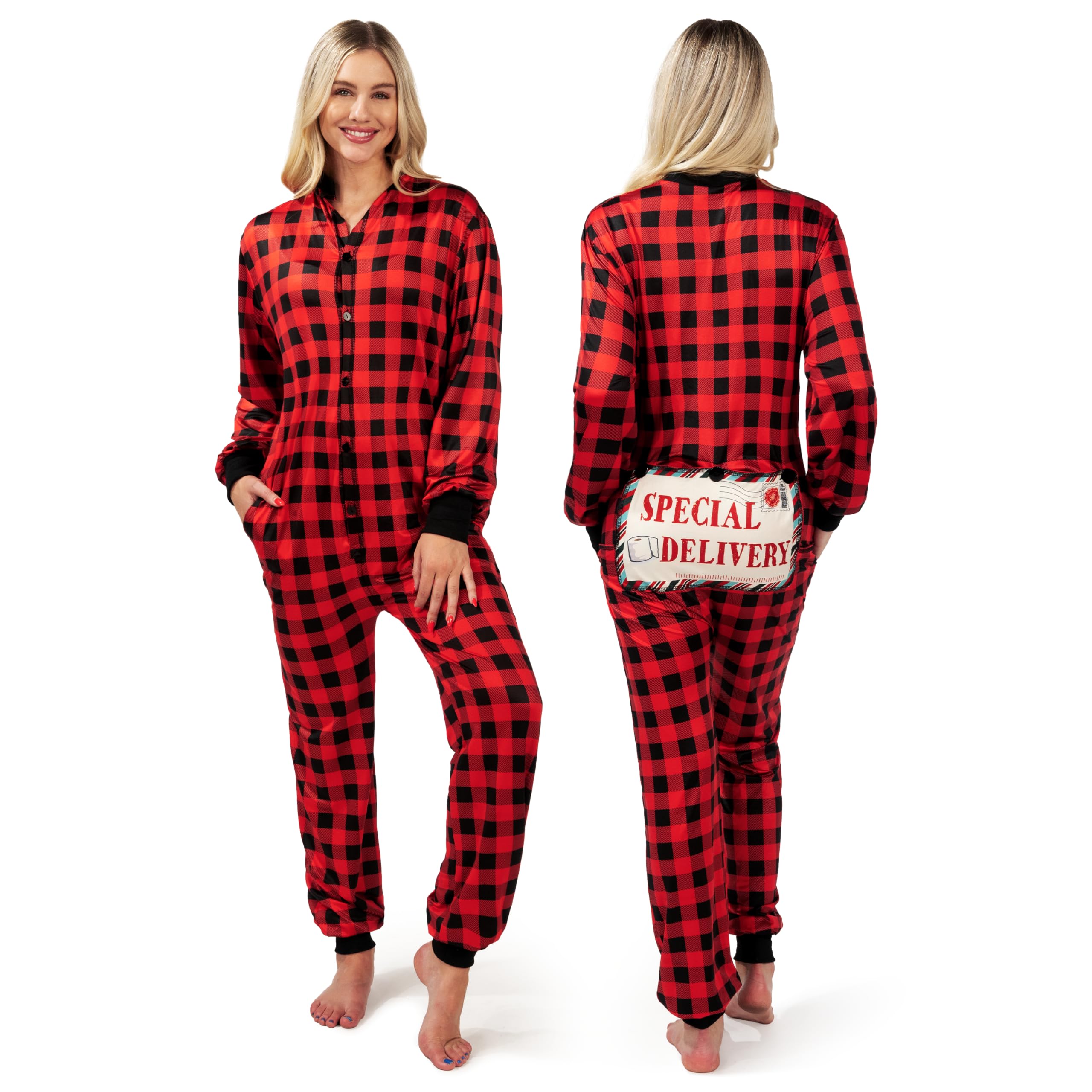 Giggling Getup Women Christmas Plaid Pajamas Outfit, Christmas Adult ...