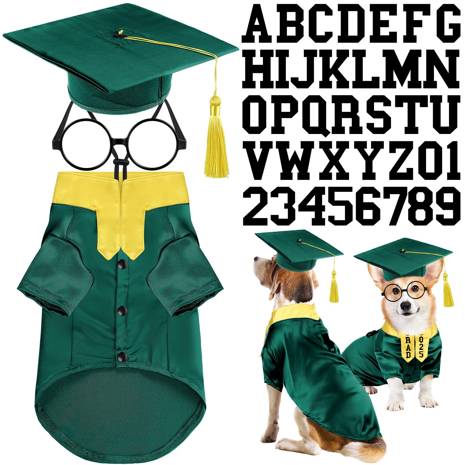 Huhumy 5 Pcs Dog Graduation Costume Set Include 2025 Pet Graduation ...