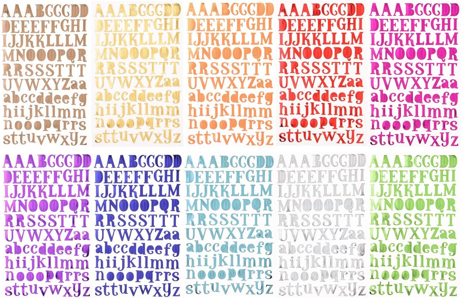 10 Colors Letter Stickers Self Adhesive Alphabet Stickers Self Adhesive ...