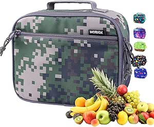 MORIOX Camo Pixels Lunch Bag for Kids, Thermal Insulated Camouflage ...