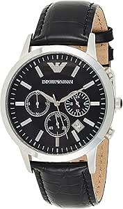Amazon.com: Emporio Armani Men's AR2447 Dress Black Leather Watch ...