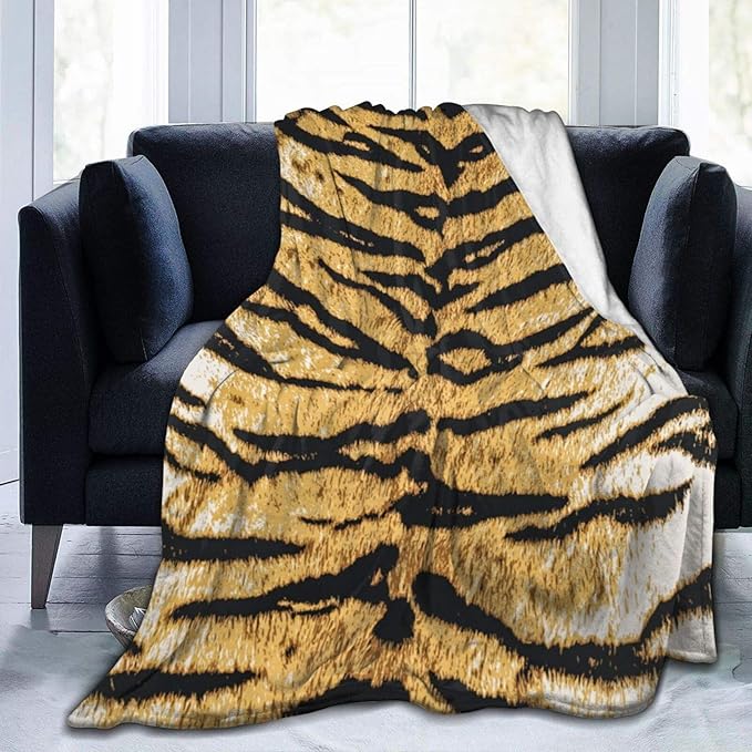 Animal Skin Tiger Print Soft Throw Blanket All Season Microplush Warm ...