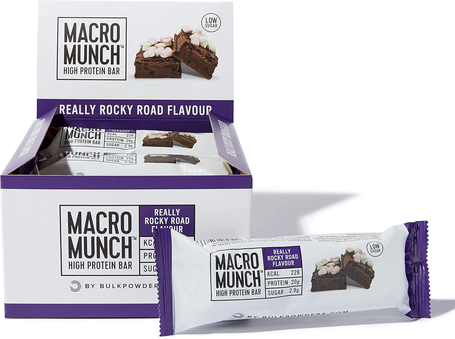 Bulk Macro Munch Protein Bar, Rocky Road, 62 g, Pack of 12, Packaging May Vary – BigaMart