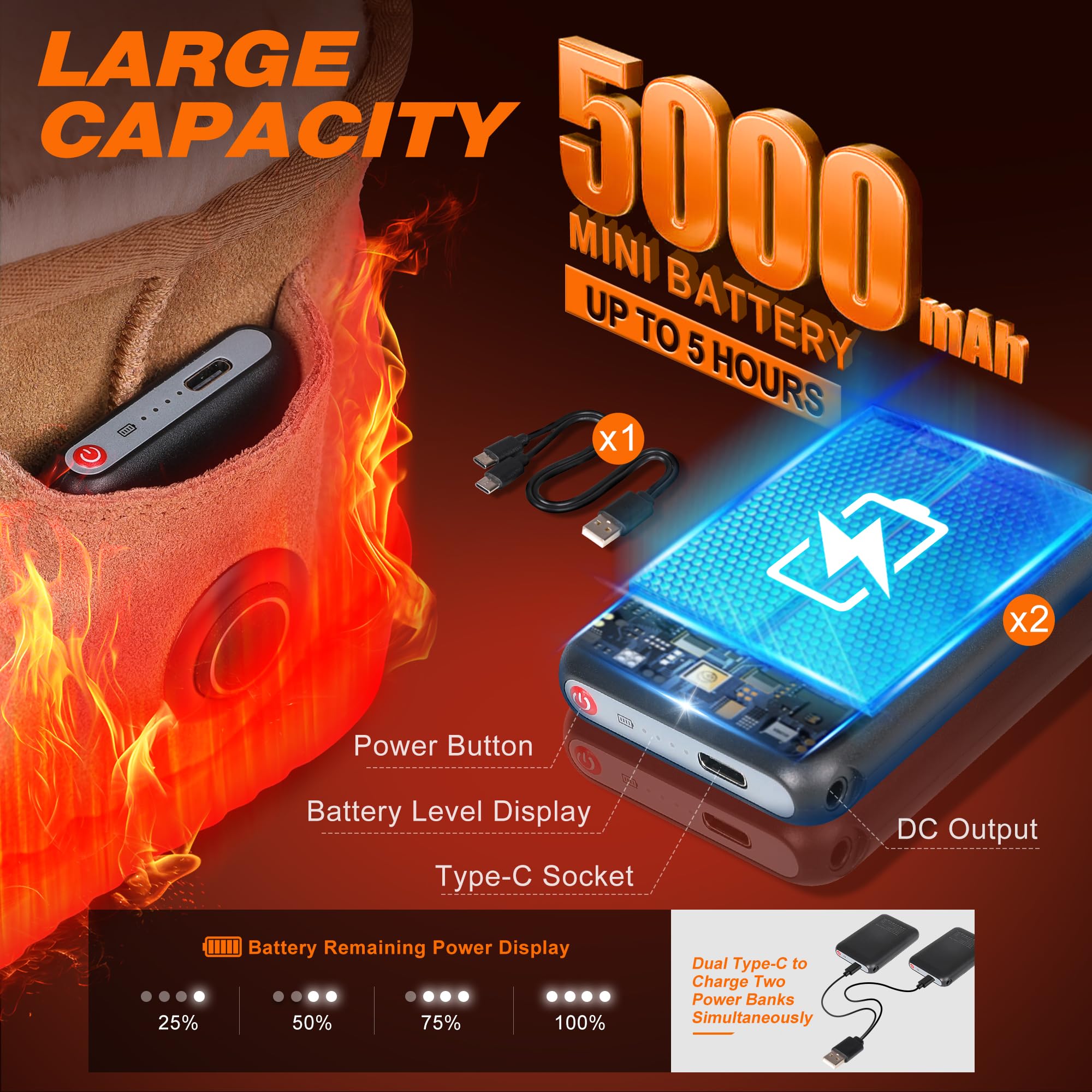 Mua HOTHUGZ Heated Boots, Heating Foot Warmer Shoes for Women, Non-Slip ...