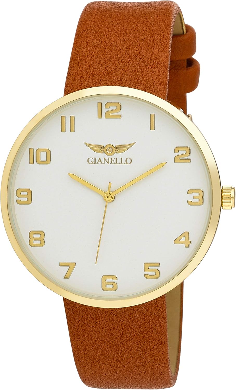 Gianello Mens GNL7755YG Mens Round Gold Case Milan Strap Watch ...