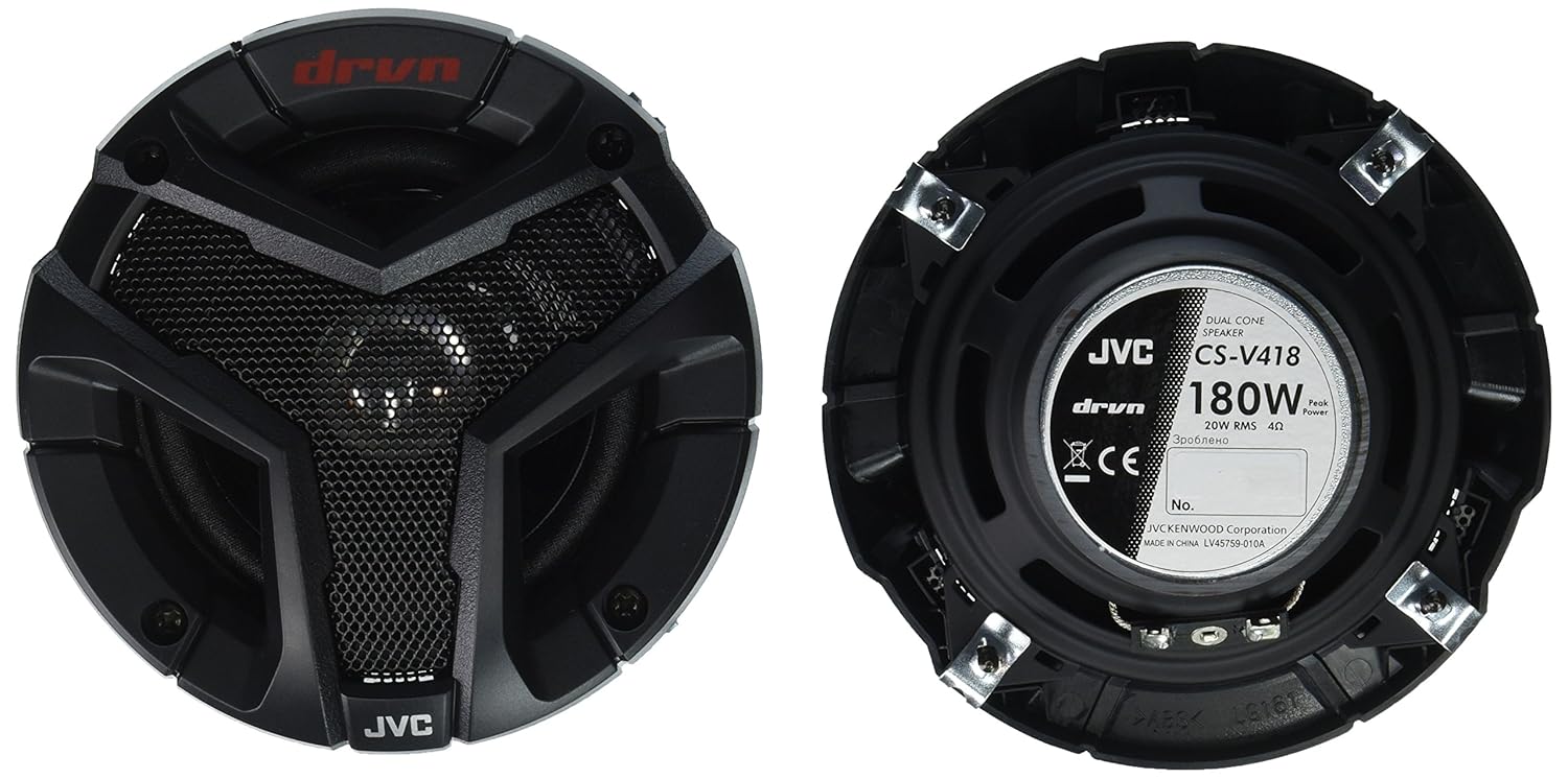Set of 2 JVC CSV418 Mobile 4-Inch Dual Cone 180W Coaxial Speakers heuvelcv.nl