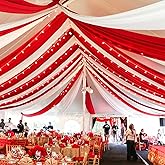 Amazon.com: MODFUNS Ceiling Draping Red Ceiling Drapes for Parties ...