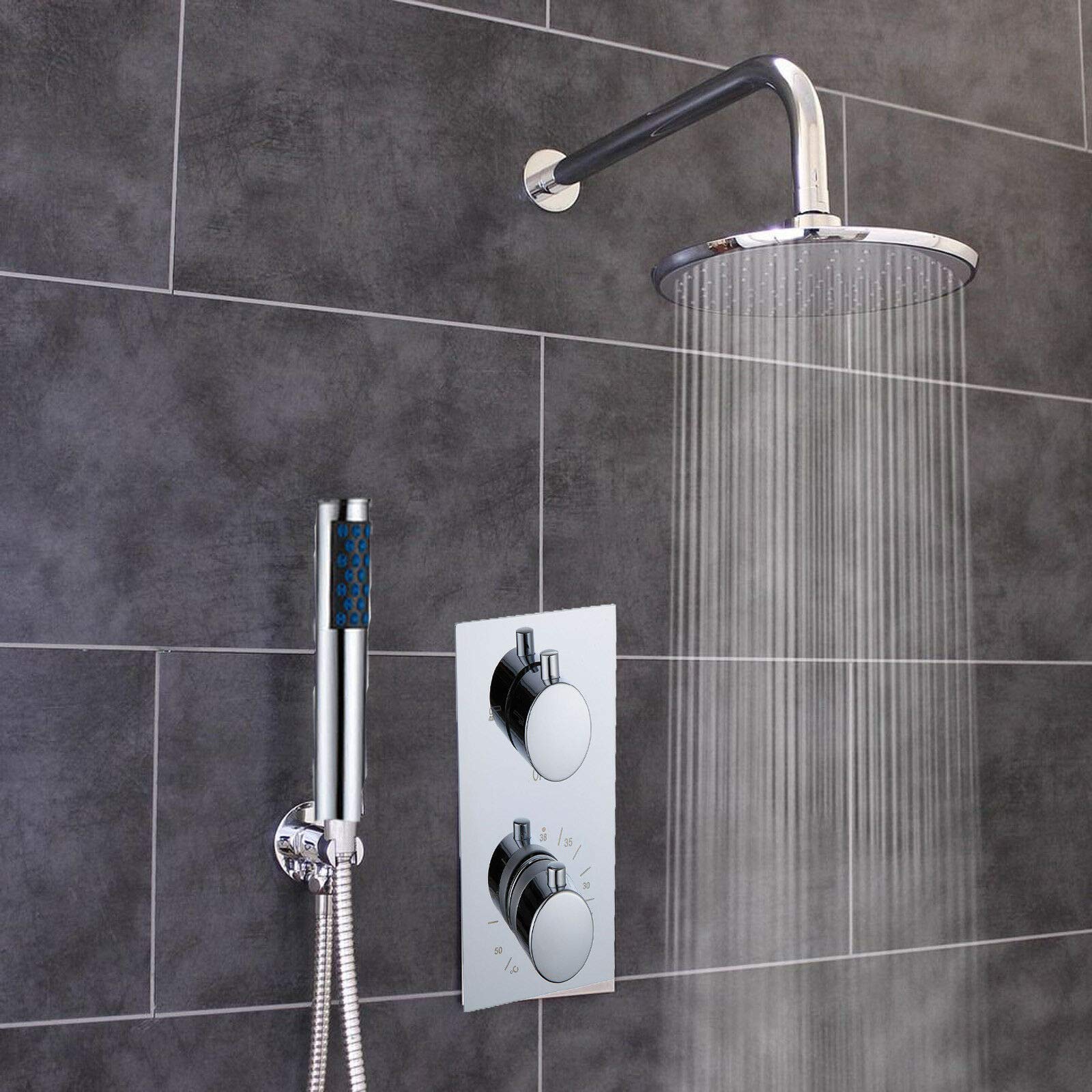 Buy Dual-Functional Shower System, 200mm Rain Shower Head Round ...