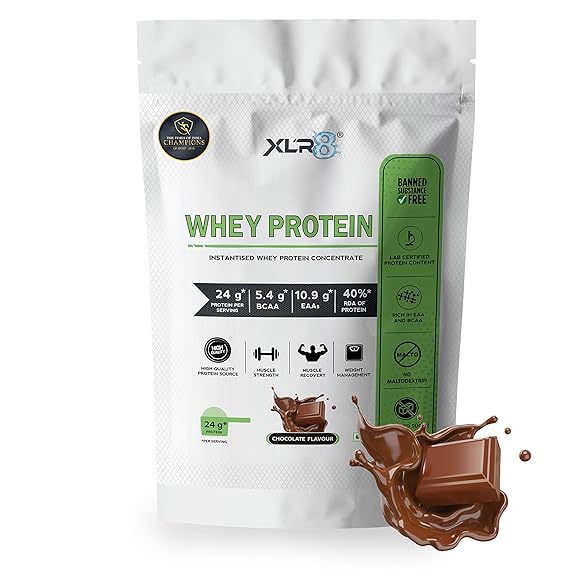 Buy XLR8 Whey Protein with 24 g protein, 5.4 g BCAA - 2 lbs / 907 g ...