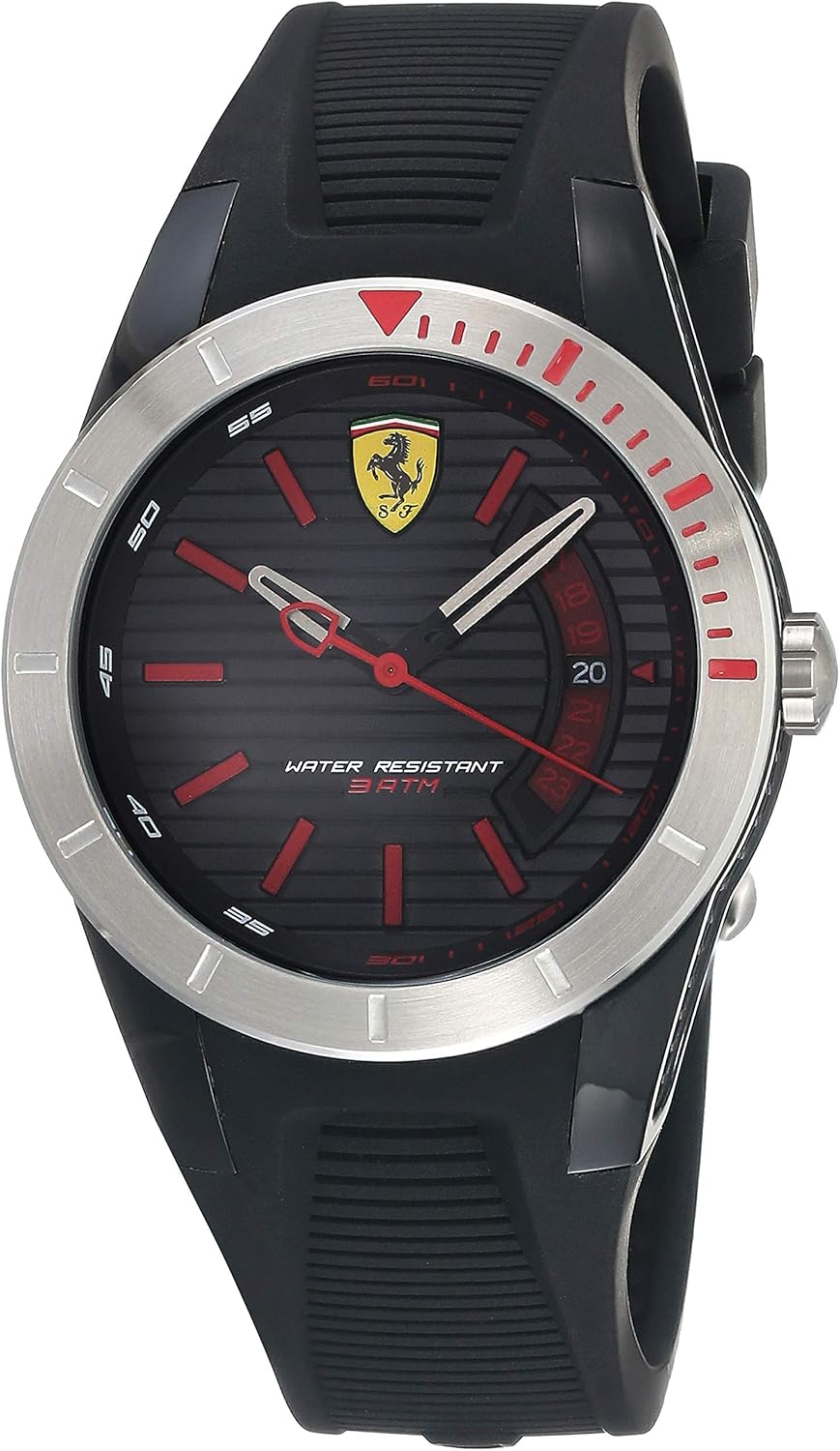 Ferrari Scuderia Men's Black Dial Silicone Band Watch - 840014: Buy ...