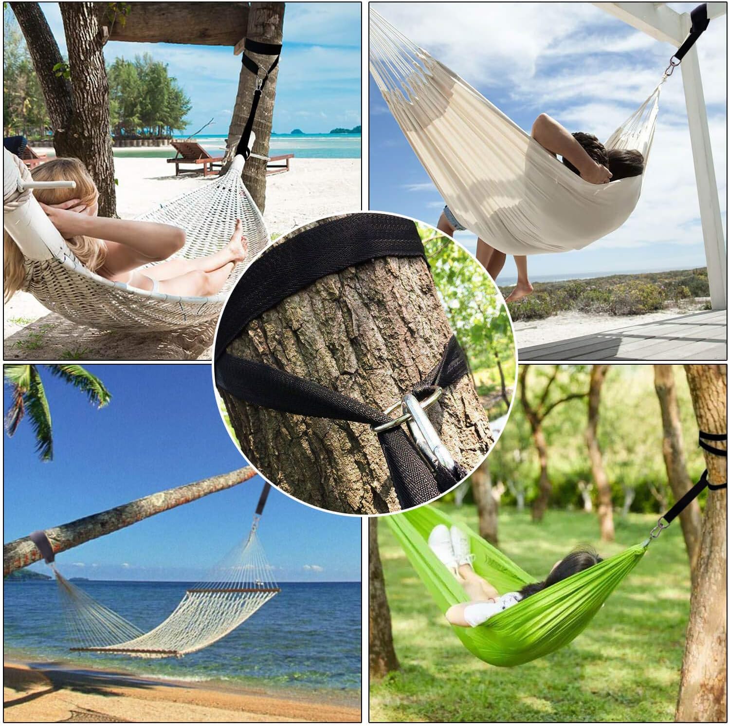 Fesoar Tree Swing Straps, Portable 5Ft Tree Swing Straps Hanging Kit ...