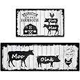Amazon.com: ASPMIZ Farmhouse Kitchen Rugs Sets of 2, Wooden Kitchen ...