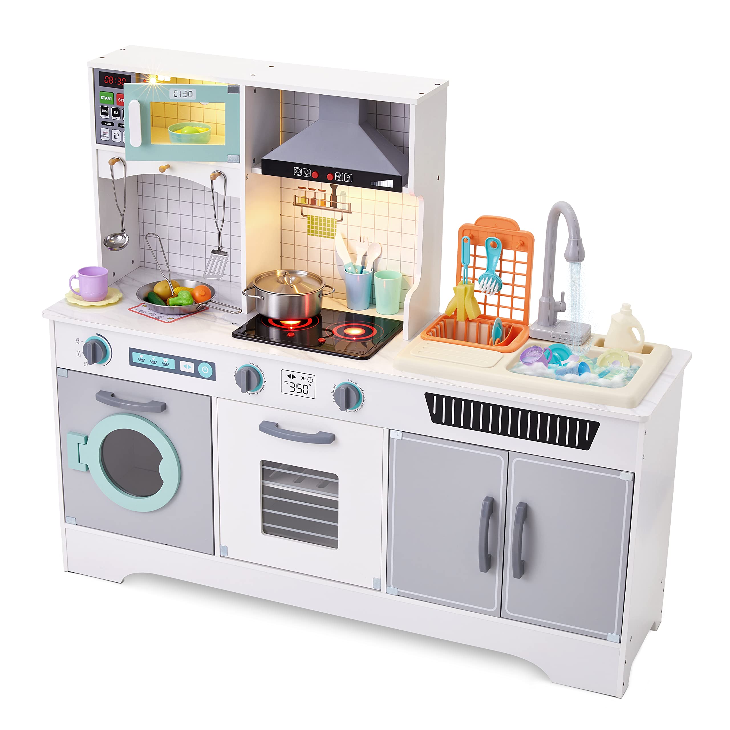 Mua Lil' Jumbl Jumbl Kids Wooden Kitchen Set, Pretend Working Sink with ...