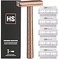 Henson Shaving Razor - Copper Double Edge Safety Razor with 5 Spare ...