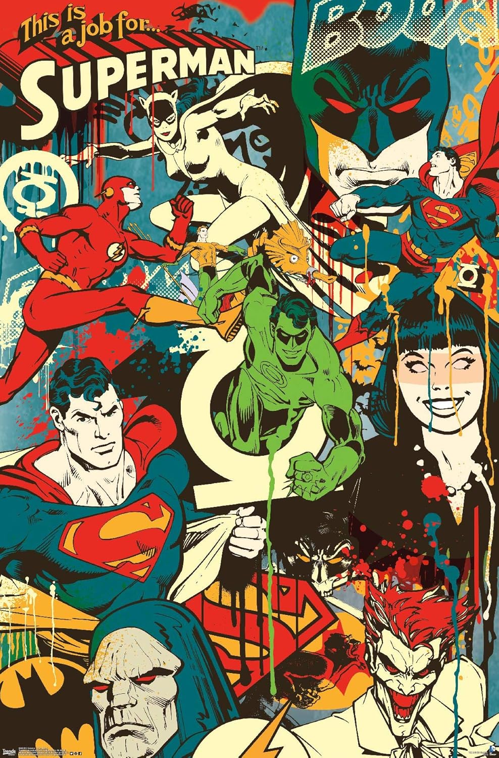 Amazon.com: Trends International DC Comics Throwback Wall Poster 22.375 ...