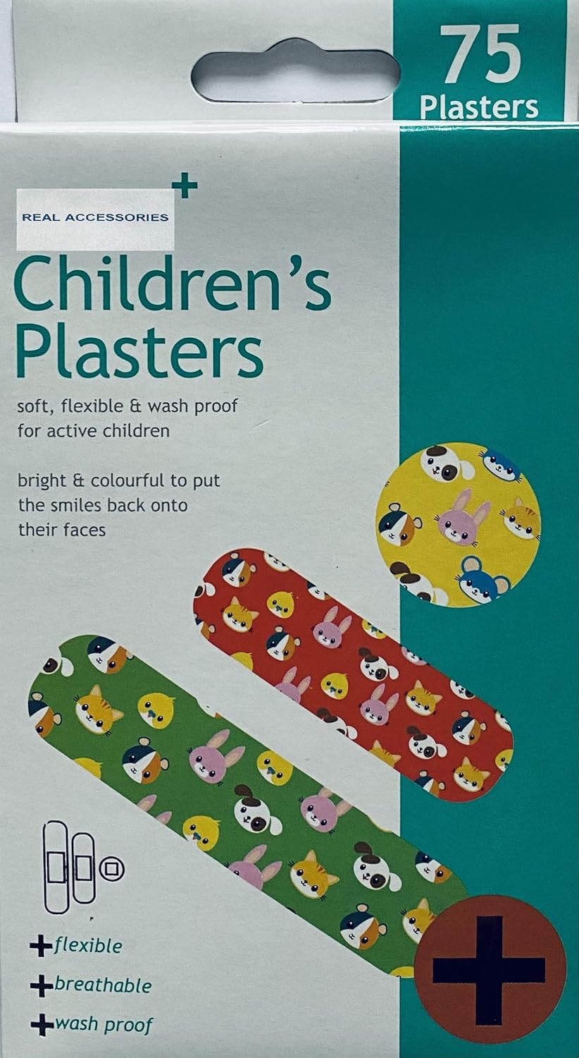 75pcs Childrens Assorted Sized Plasters Soft, Flexible & Waterproof ...