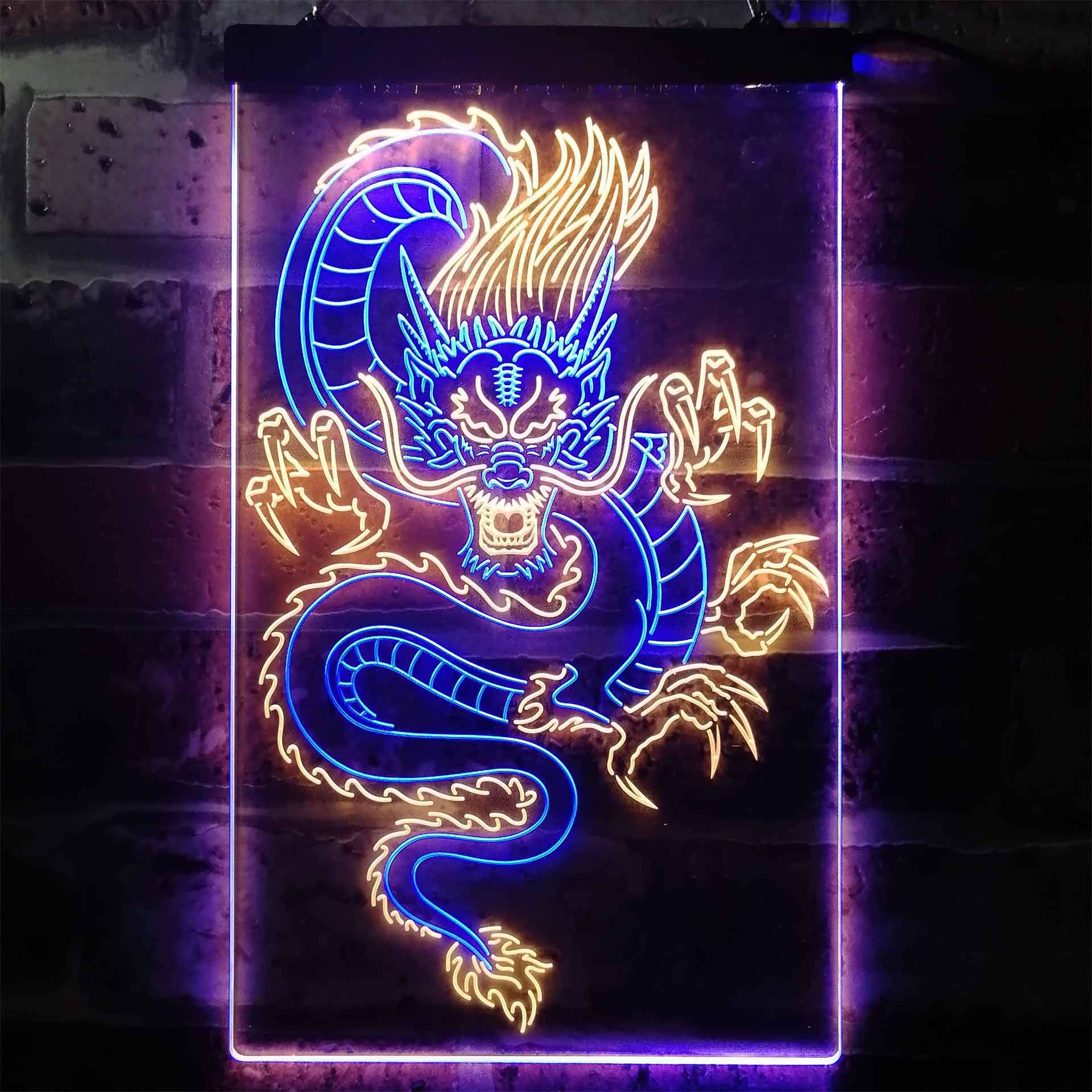 ADVPRO Chinese Dragon Room Display Dual Color LED Neon Sign Blue ...