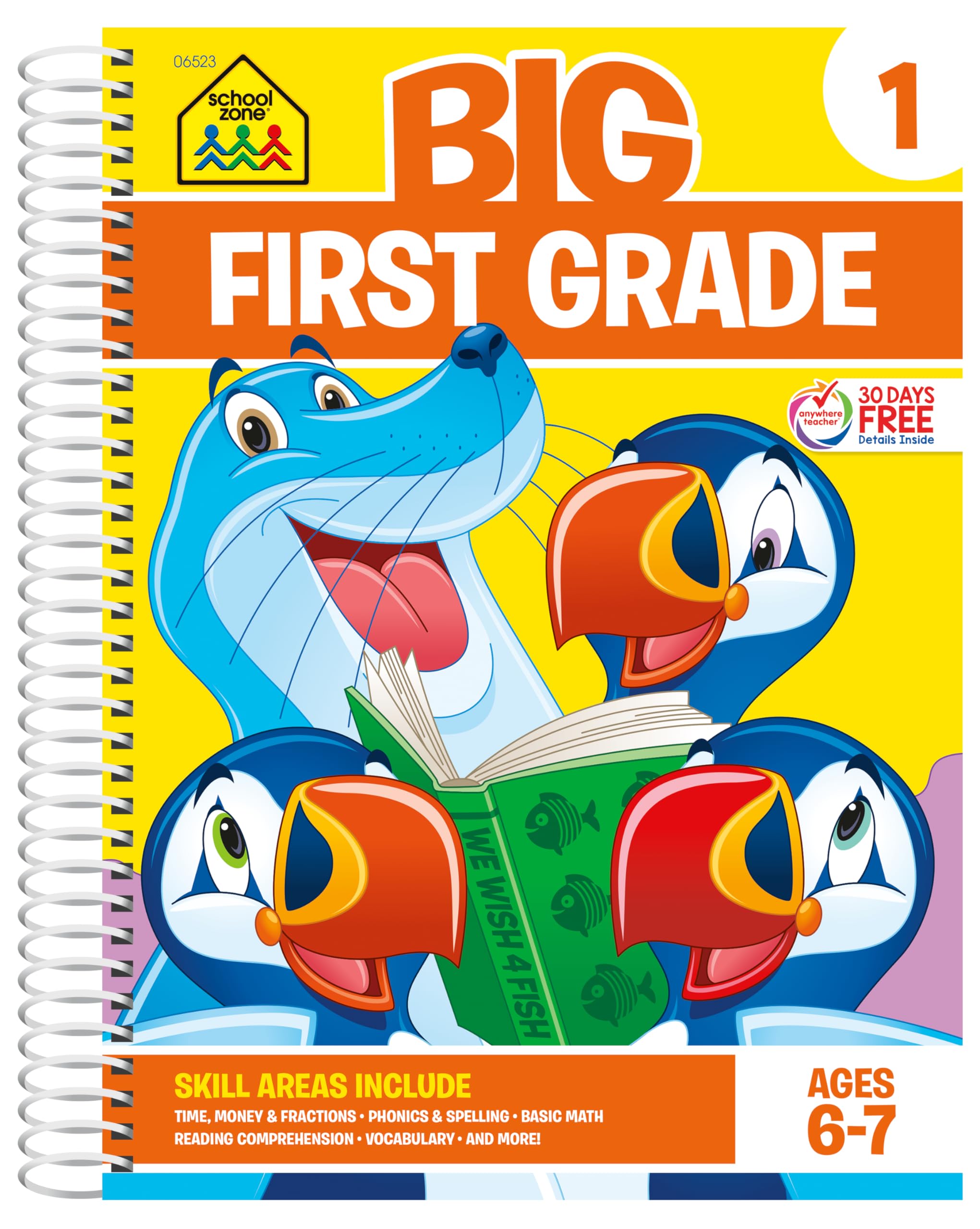 Mua School Zone Big First Grade Workbook: 320 Spiral-Bound Pages, 1st ...
