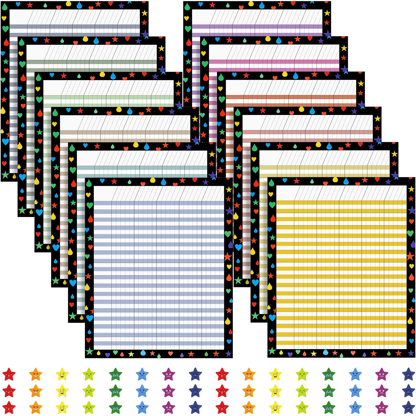 Mua 12 Pcs 17 x 22 Classroom Laminated Incentive Chart Dry Erase ...