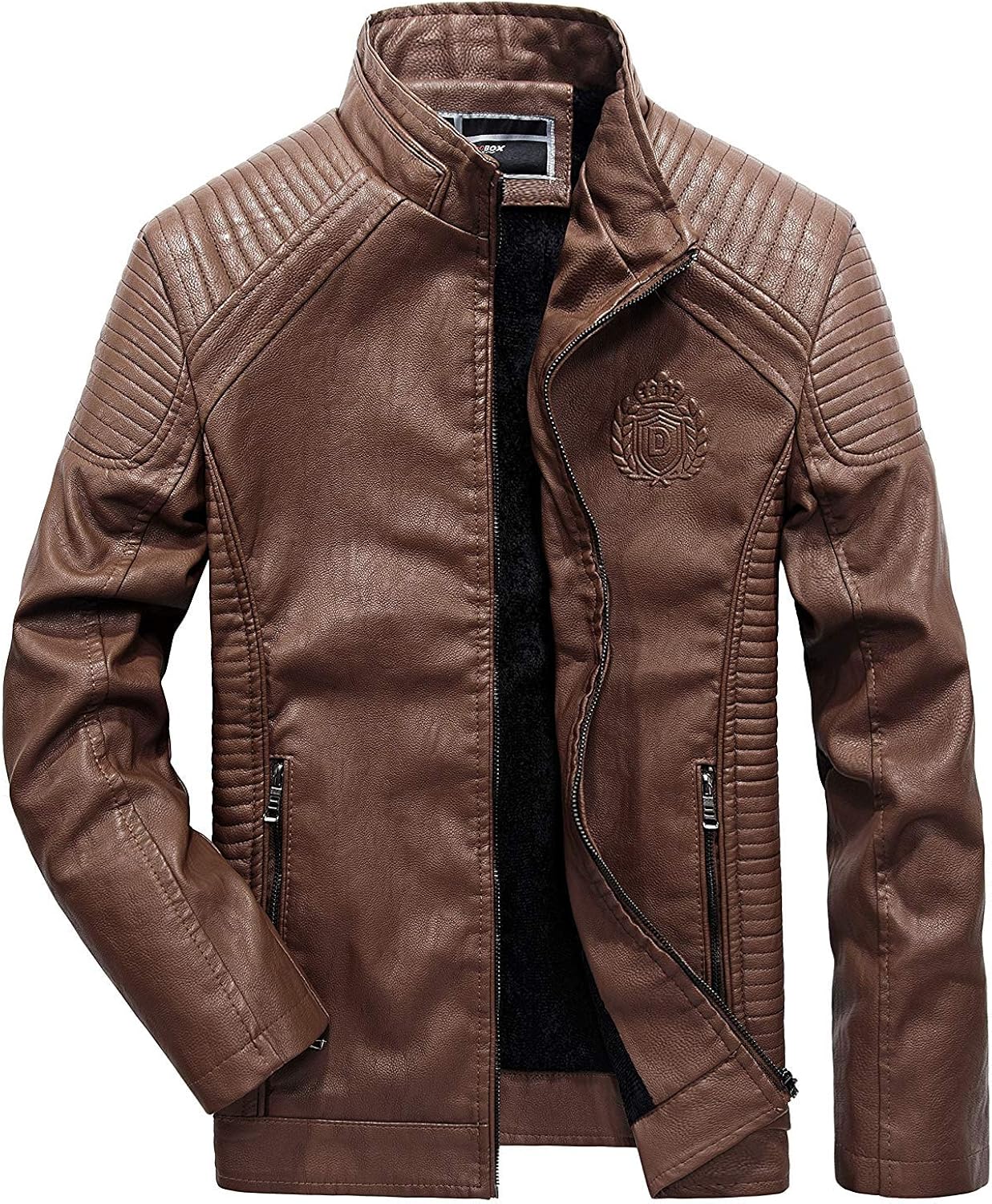 Men's Cool Lapel Faux Motorcycle Biker Leather Jacket Simple Estilo ...