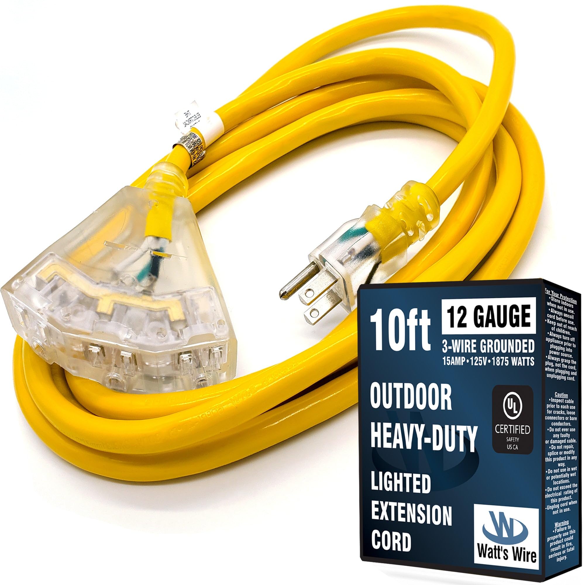 Mua 10 ft - 12 Gauge Heavy Duty Extension Cord - 3 Outlet Lighted SJTW ...