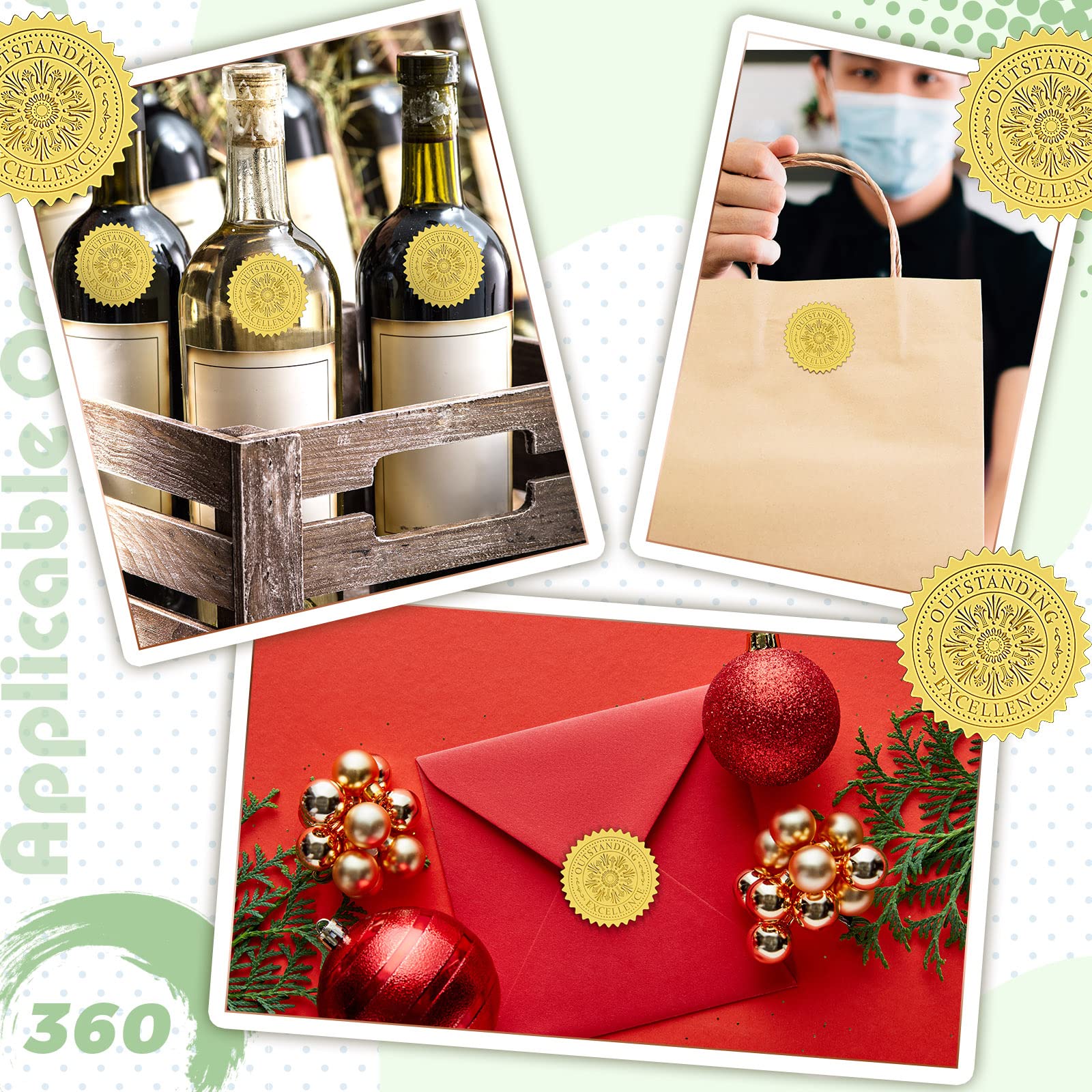 Mua Fuutreo 360 Pcs 2 Inches Gold Foil Certificate Seals Self Adhesive ...