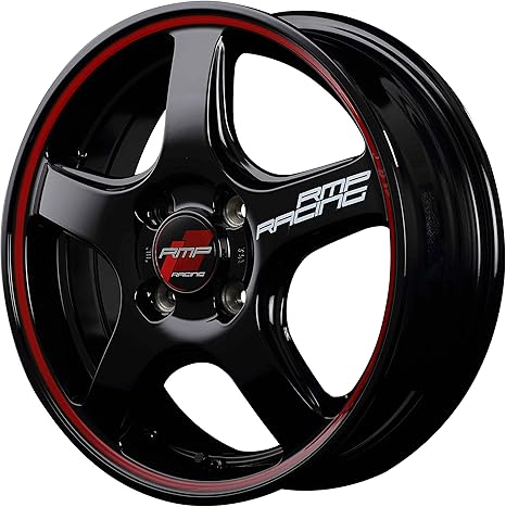 Amazon | MID(マルカサービス) RMP RACING R50 15X5J INSET45 (33) 4H P.C.D.100 ブラック/リムレッドライン 4本セット | ホイール ...