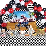 Amazon.com: Dirt Bike Birthday Decorations for Boys - Red Black Balloon ...