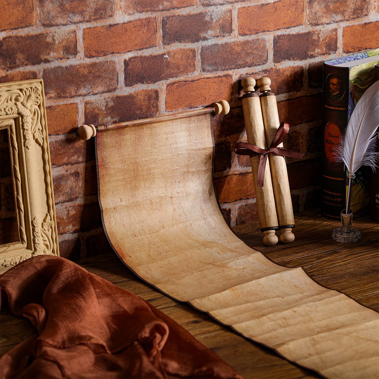 Mua Epakh 1 Pack Blank Paper Scrolls Wrapped on Wood Rod for Writing ...