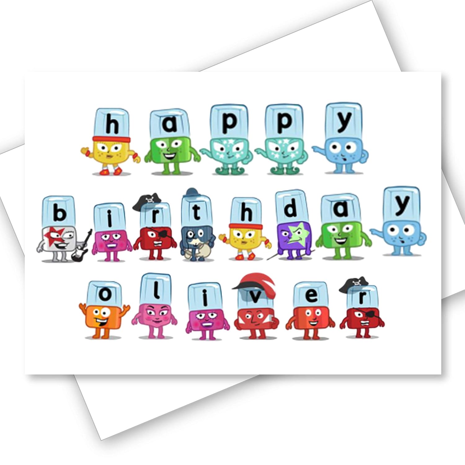 ALPHABLOCKS Birthday Card Son Daughter Grandson Can Be Personalised ...