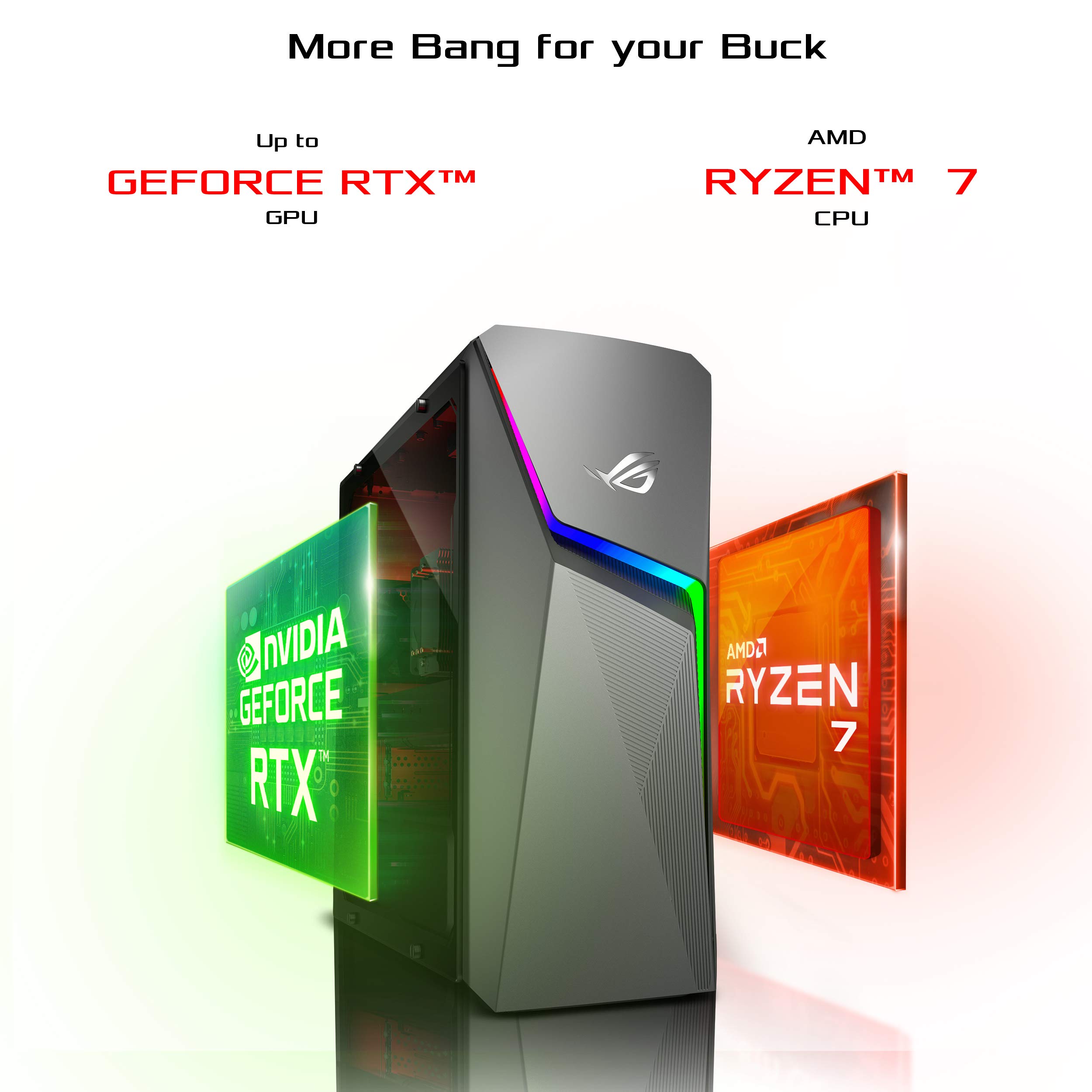 ROG Strix GL10DH Gaming Desktop PC, AMD Ryzen 7 3700X, GeForce GTX 1660 ...