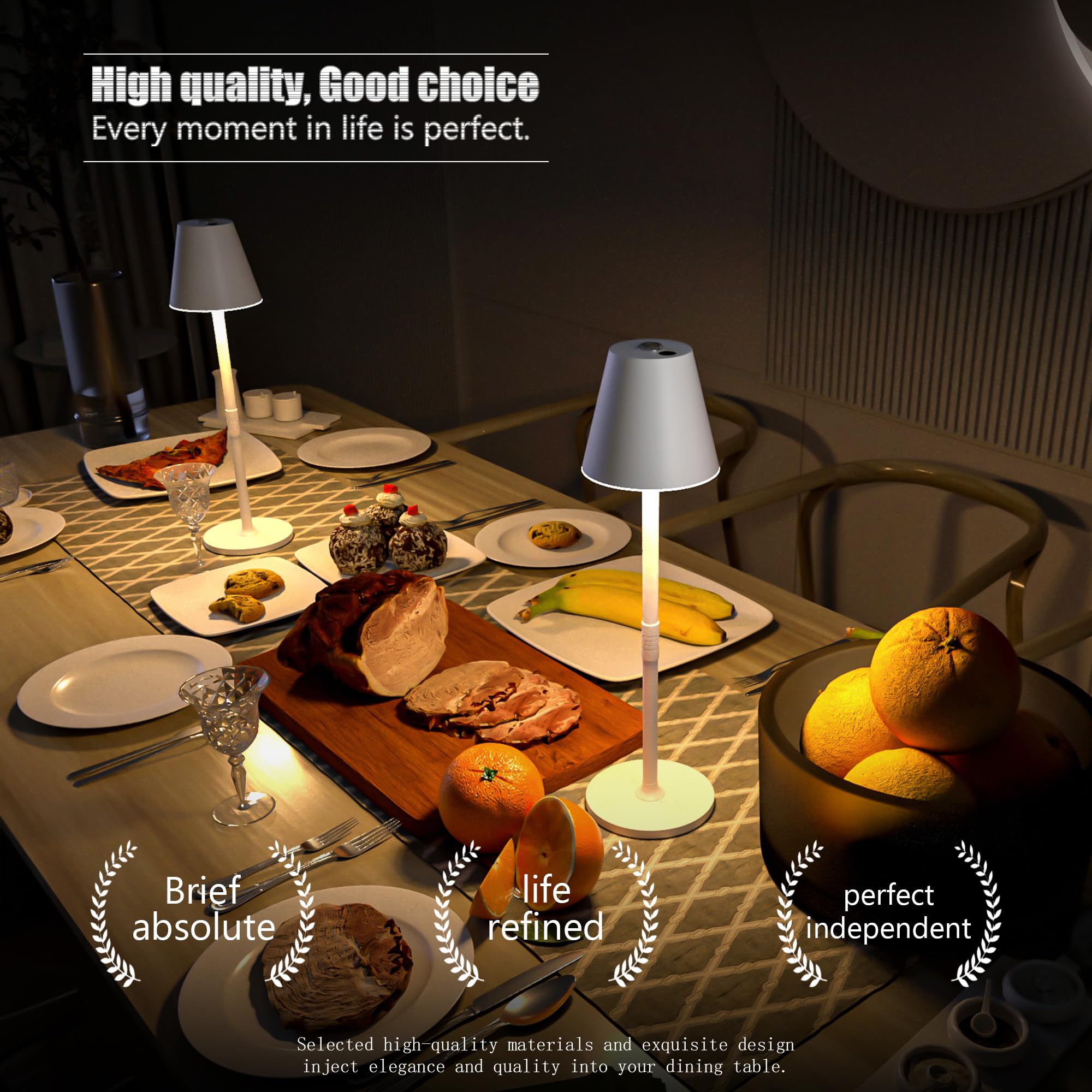 Timjorman Modern LED Cordless Table Lamp, 4000mAh Rechargeable Battery ...