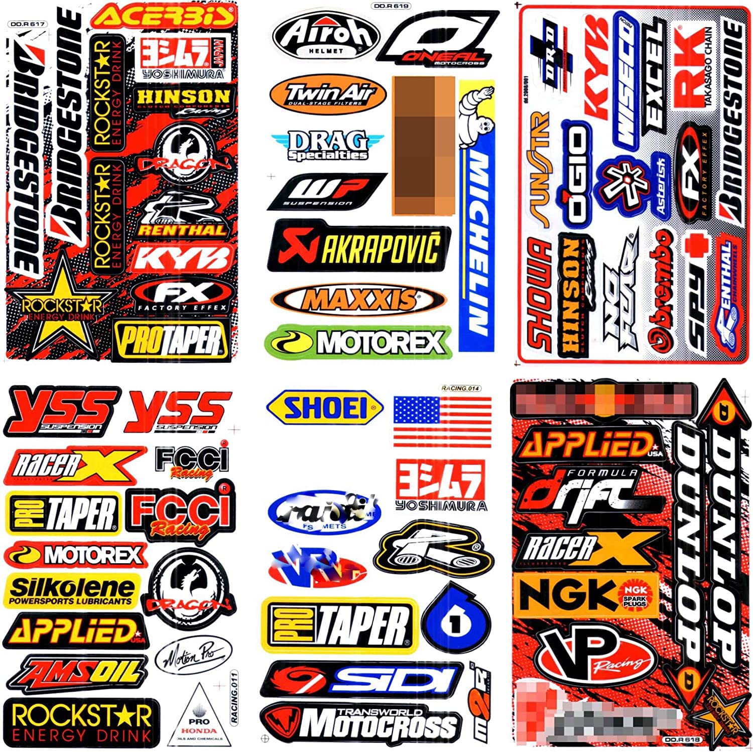 Mua 6 SHEETS NEW MULTI LOGO CAR MOTOCROSS ATV ENDURO BIKE RACE RACING ...