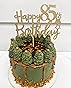 Amazon.com: Gold Glitter Happy 85th Birthday Cake Topper - 85 Sign Cake ...