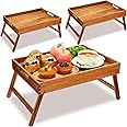 Amazon.com - Tatuo 3 Pcs Acacia Bed Table Tray 11.5" Height Laptop ...